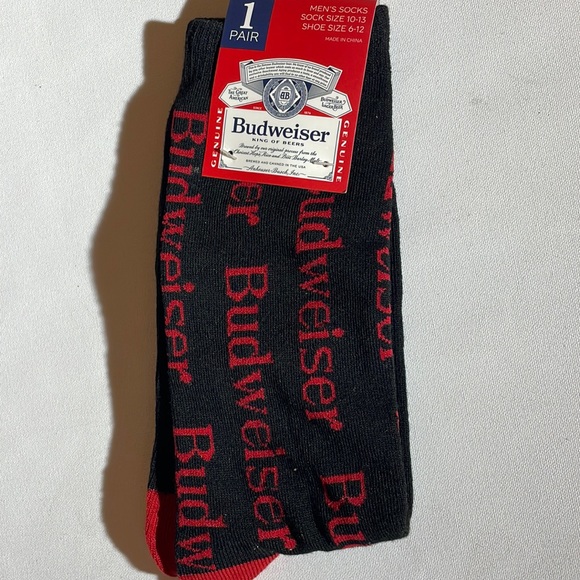 Budweiser | Underwear & Socks | Budweiser Fun Theme Logo Socks Redblack ...